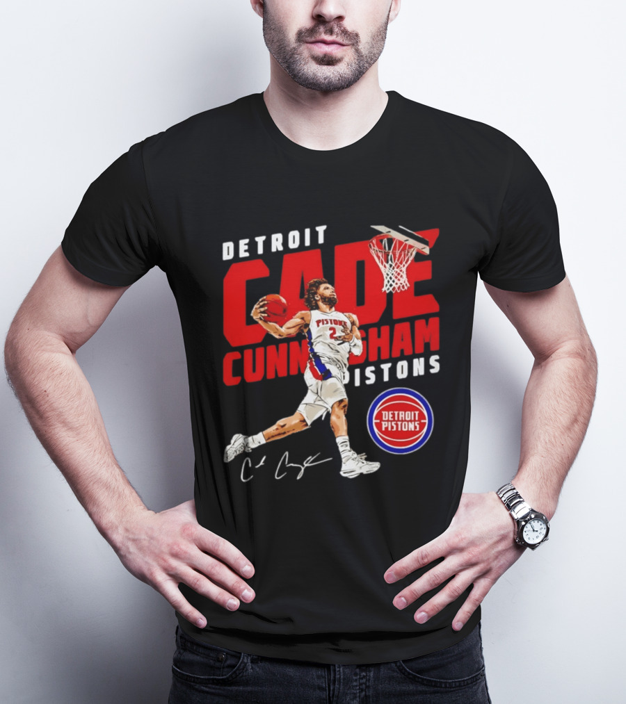 Detroit Pistons Cade Cunningham Windmill Dunk T-Shirt