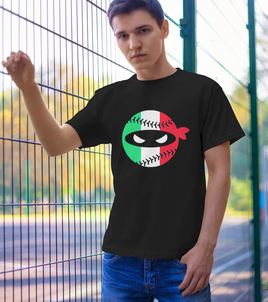 Pitching Ninja Italy Baseball Italian Flag Sports Fan Элита T-Shirt