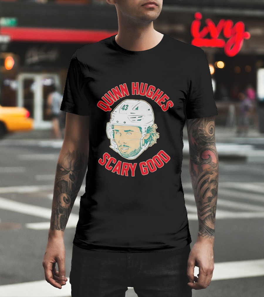 Quinn Hughes Scary Good Hockey 43 T-Shirt