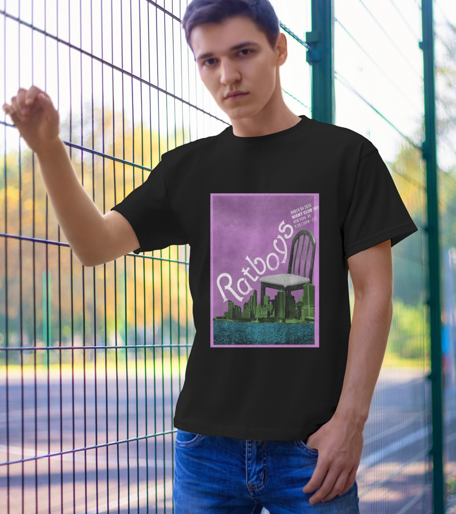 Ratboys March 4 2026 Night Club 101 New York NY Concert Event Chair Cityscape T-Shirt