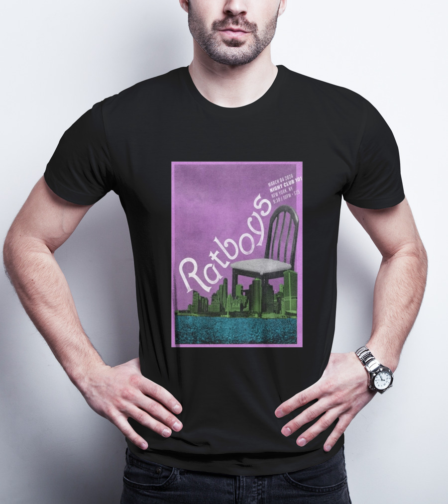 Ratboys March 4 2026 Night Club 101 New York NY Concert Event Chair Cityscape T-Shirt