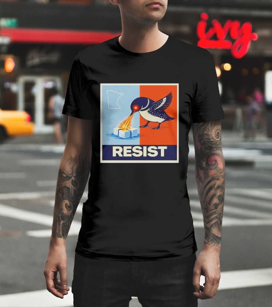 Resist Minnesota Loon Melting ICE Protest T-Shirt