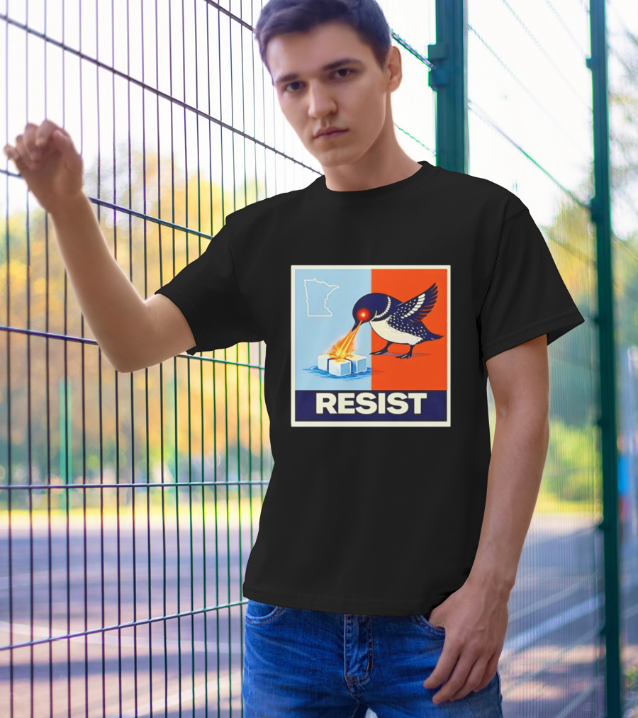 Resist Minnesota Loon Melting ICE Protest T-Shirt