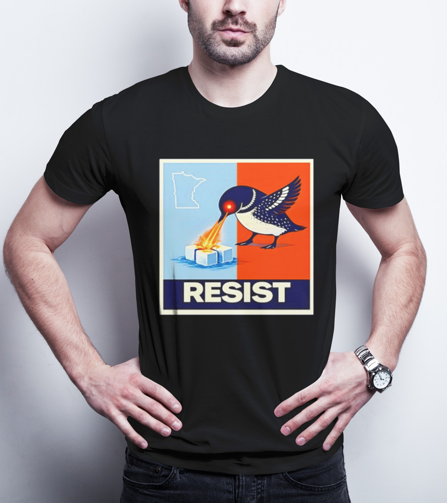 Resist Minnesota Loon Melting ICE Protest T-Shirt