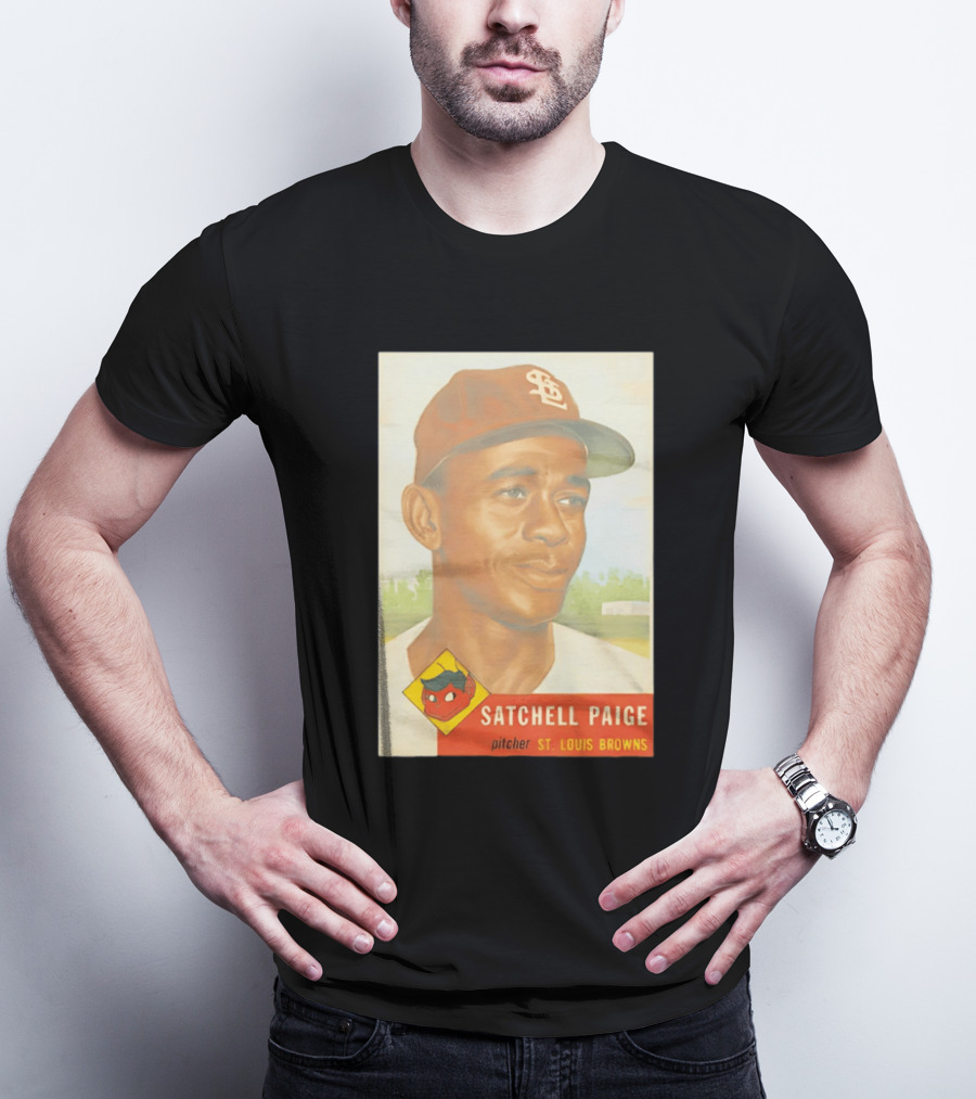 Satchell Paige 1953 Topps St. Louis Browns Pitcher Baseball Card T-Shirt