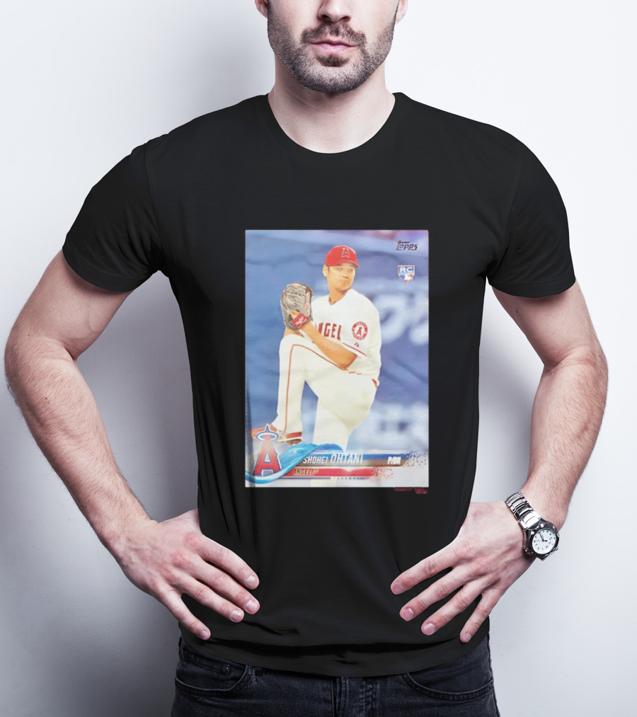 Shohei Ohtani Angels 2018 Topps Baseball Card RC Rookie PDI T-Shirt