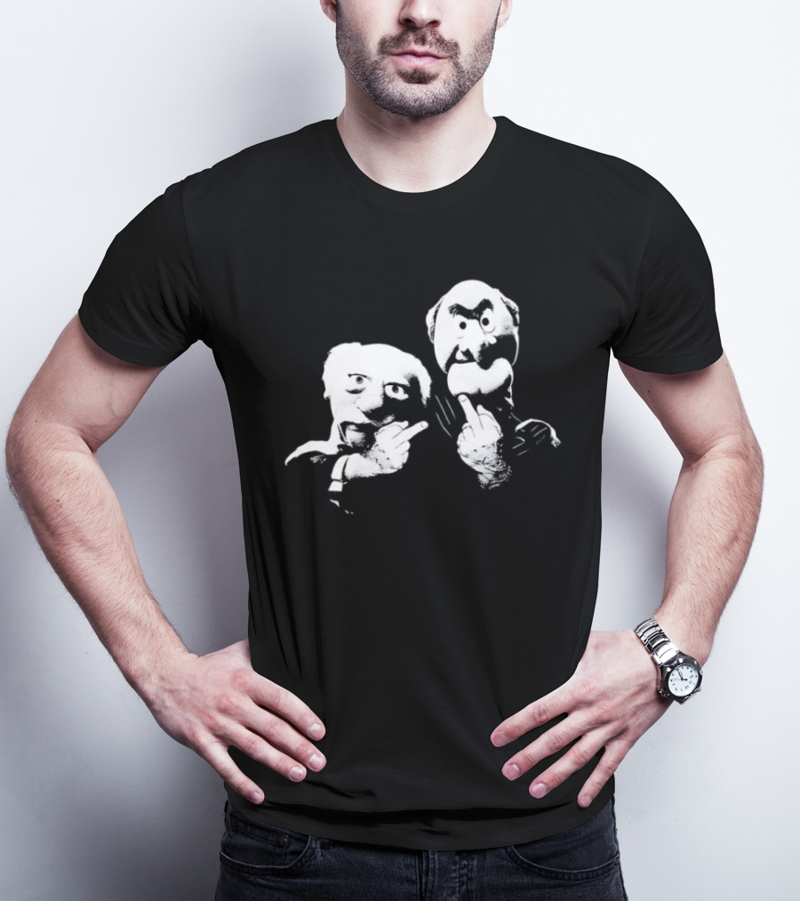 Statler And Waldorf Middle Finger Humor Icon Pair T-Shirt