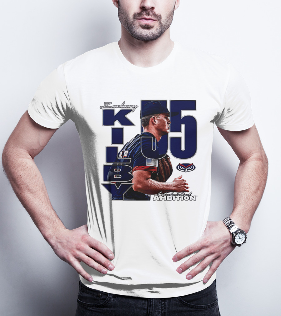 Zach Kilby 55 Baseball Ambition FAU Owls T-Shirt