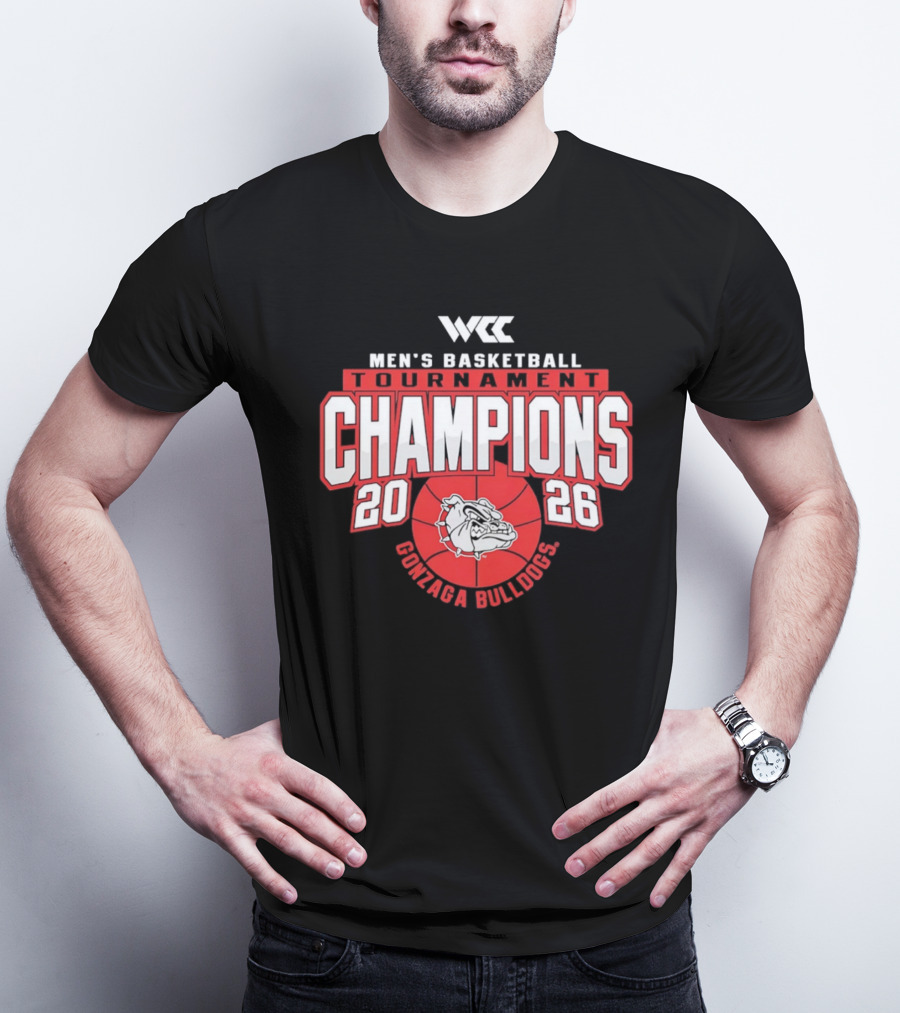 WCC Men's Basketball Tournament Champions 2028 Gonzaga Bulldogs T-Shirt