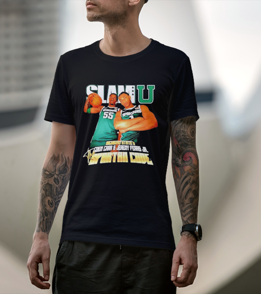Michigan State Spartans Coen Carr Jeremy Fears Jr SlamU The Spartan Code T-Shirt
