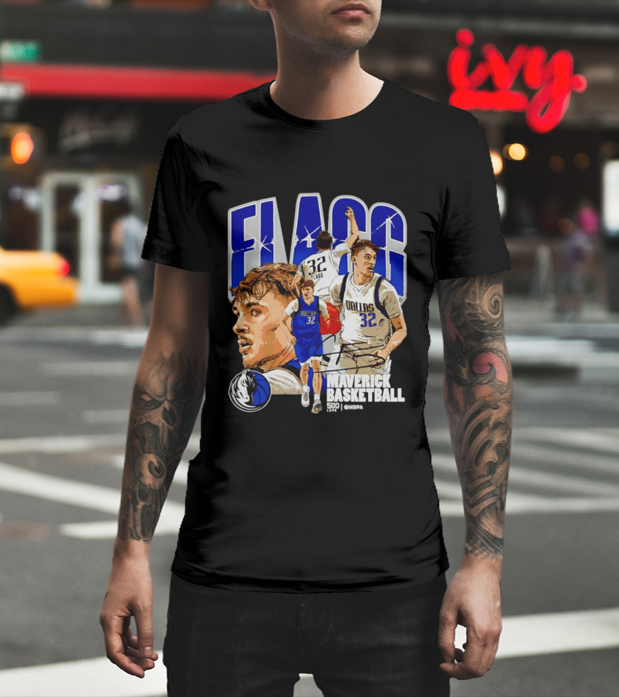 Maverick Basketball Cooper Flagg Dallas NBA 32 Collage T-Shirt