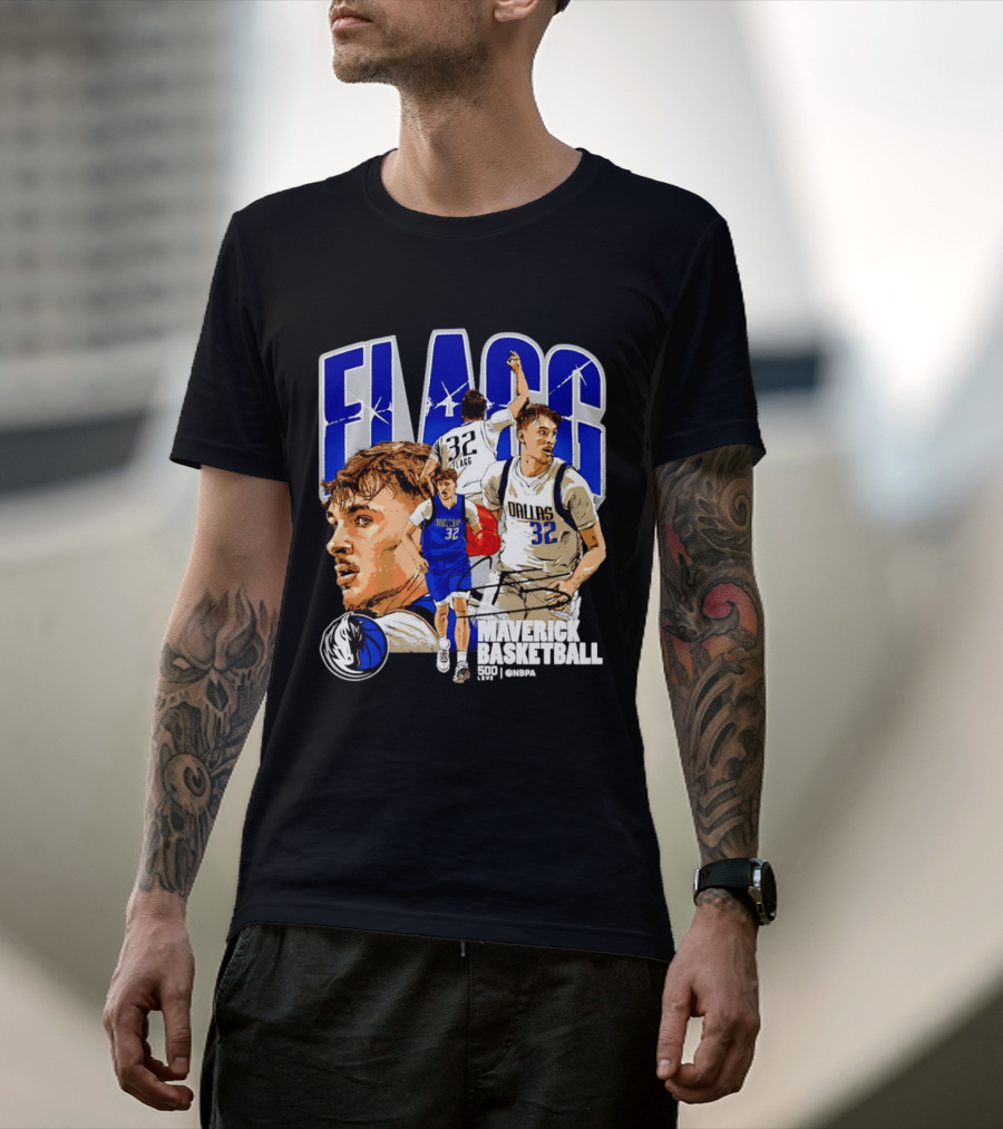 Maverick Basketball Cooper Flagg Dallas NBA 32 Collage T-Shirt