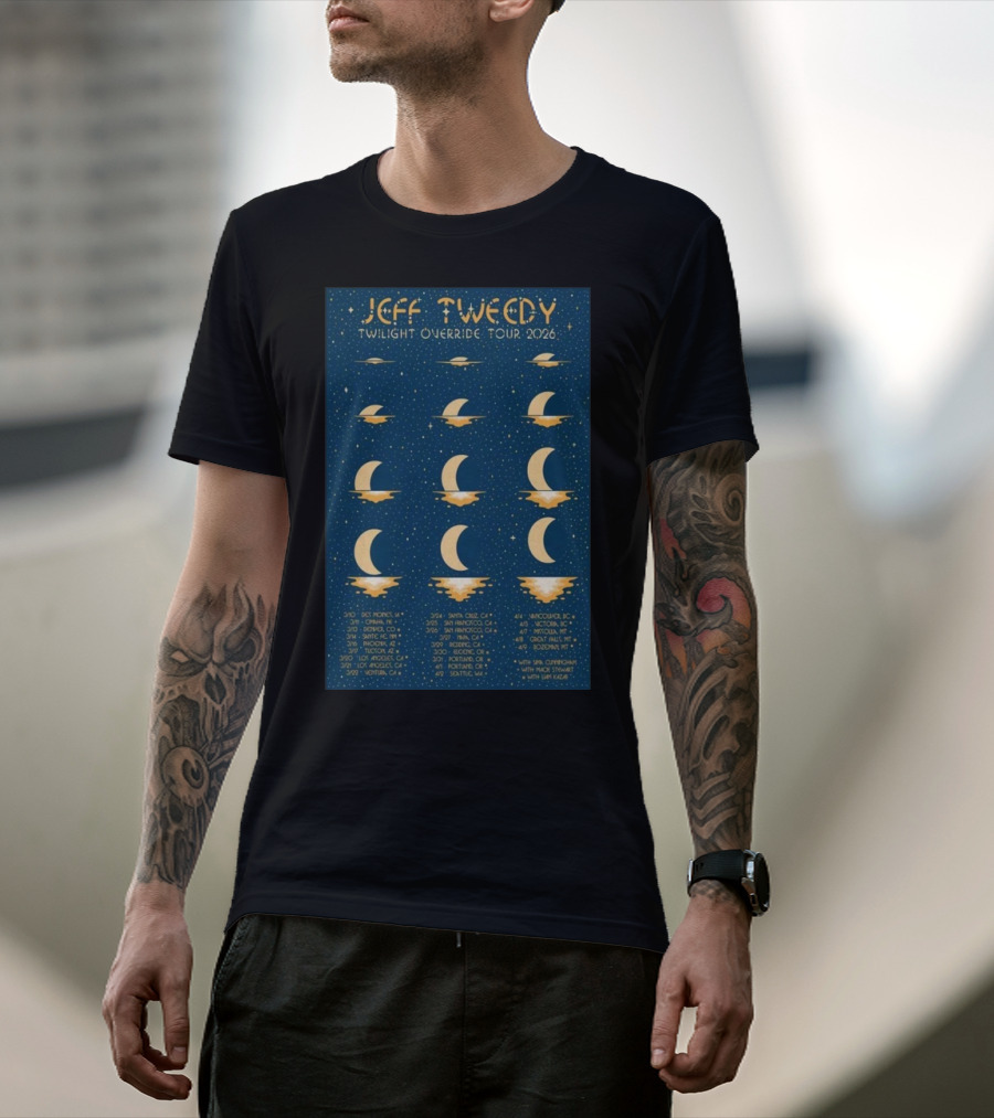 Jeff Tweedy Twilight Override Tour 2026 Des Moines Denver Chicago Portland Seattle San Francisco Los Angeles Albuquerque Victoria Bozeman T-Shirt
