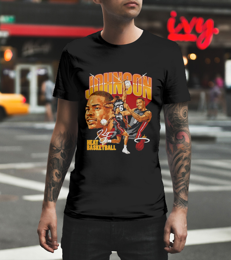 Johnson Miami Heat Basketball Player Collage T-Shirt