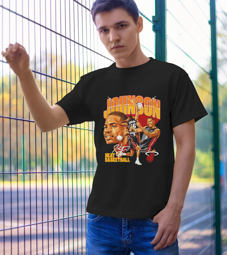 Johnson Miami Heat Basketball Player Collage T-Shirt