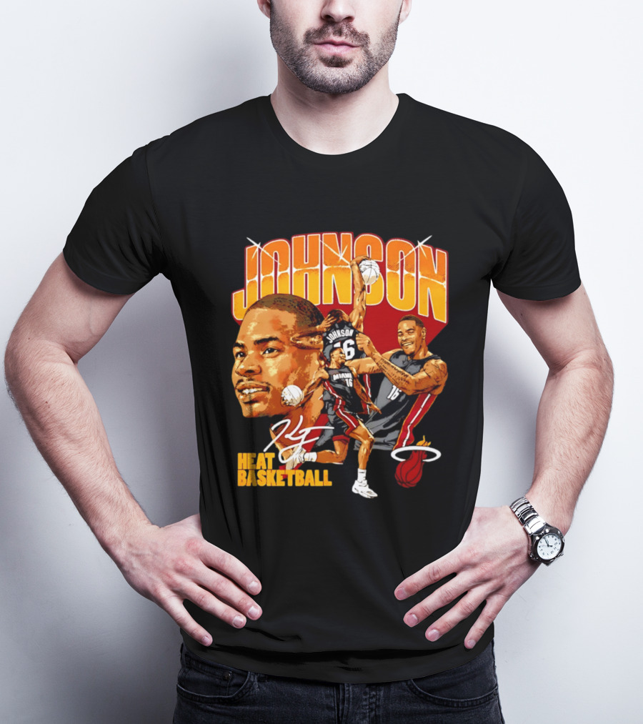 Johnson Miami Heat Basketball Player Collage T-Shirt
