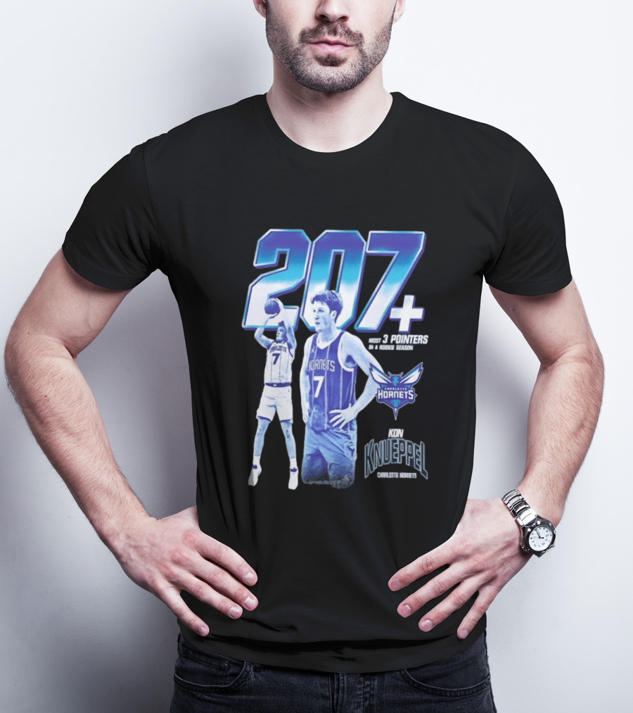 207+ Most 3 Pointers In NBA Rookie Season Kon Knueppel Charlotte Hornets T-Shirt