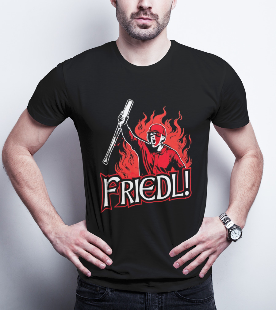 Cincinnati Reds TJ Friedl Battle Cry Fire Friedl! T-Shirt