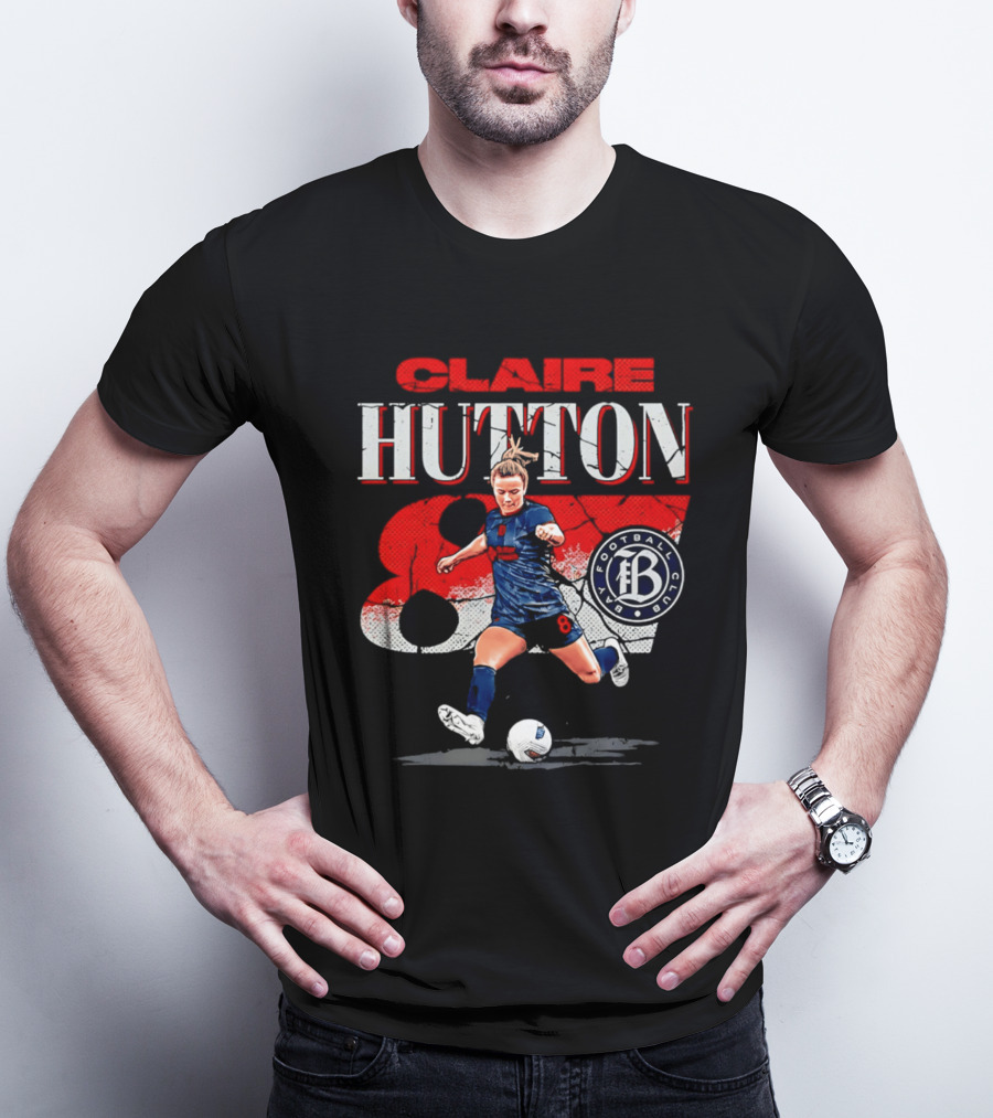 Claire Hutton Bay Football Club 87 Cracked Number T-Shirt