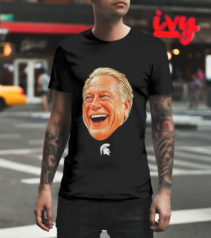 Michigan State Spartans Coach Tom Izzo Big Head T-Shirt