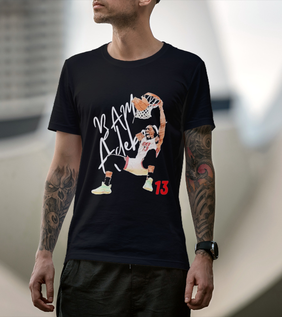 Bam Adebayo Miami Heat 13 Dunk Cartoon Basketball T-Shirt