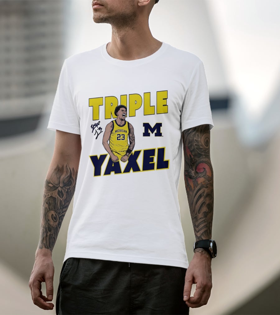 Michigan Wolverines Triple Yaxel Basketball Number 23 T-Shirt