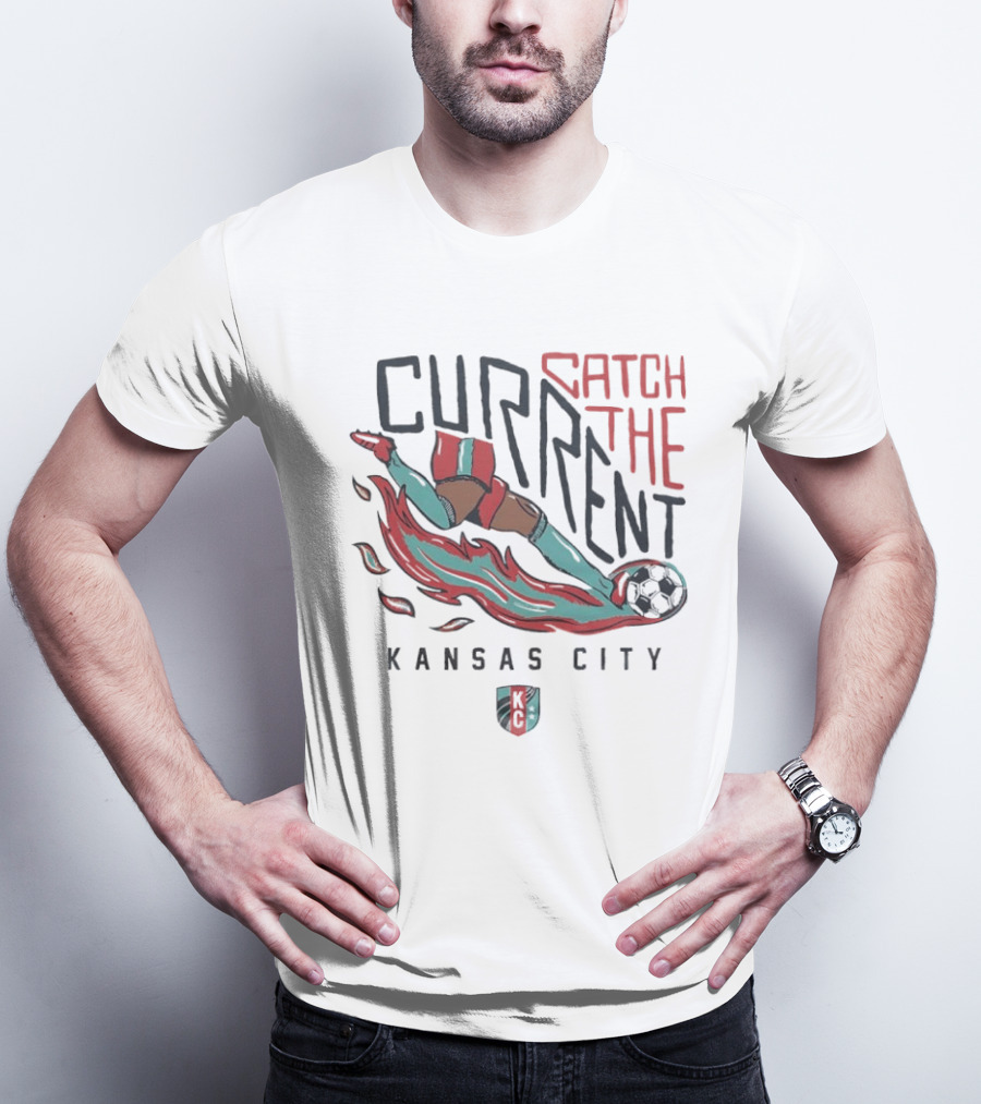 Kansas City Current Catch The Current Kick The Ball T-Shirt