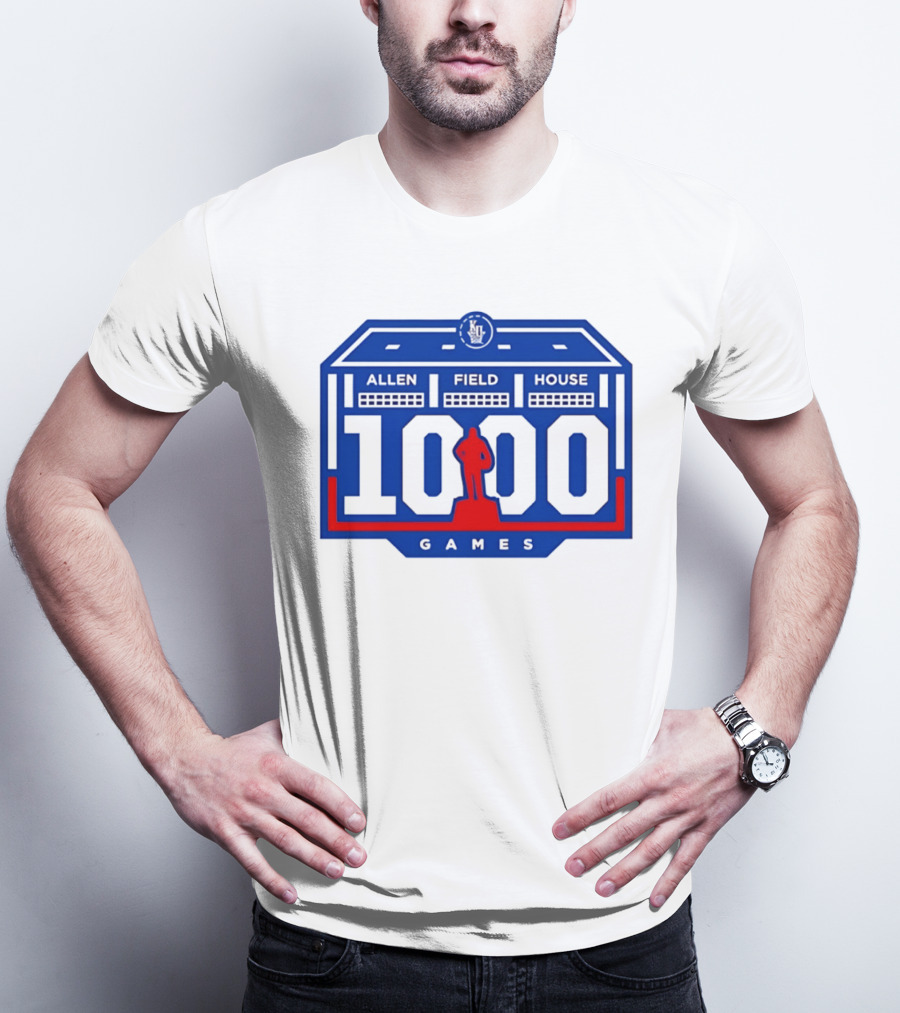Kansas Jayhawks Allen Fieldhouse 1000 Games Celebration T-Shirt