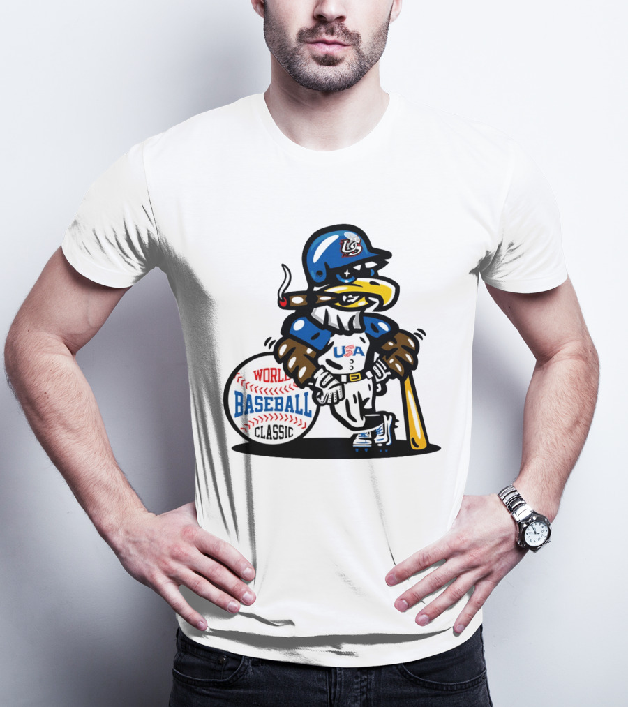 USA Baseball Eagle Mascot World Baseball T-Shirt