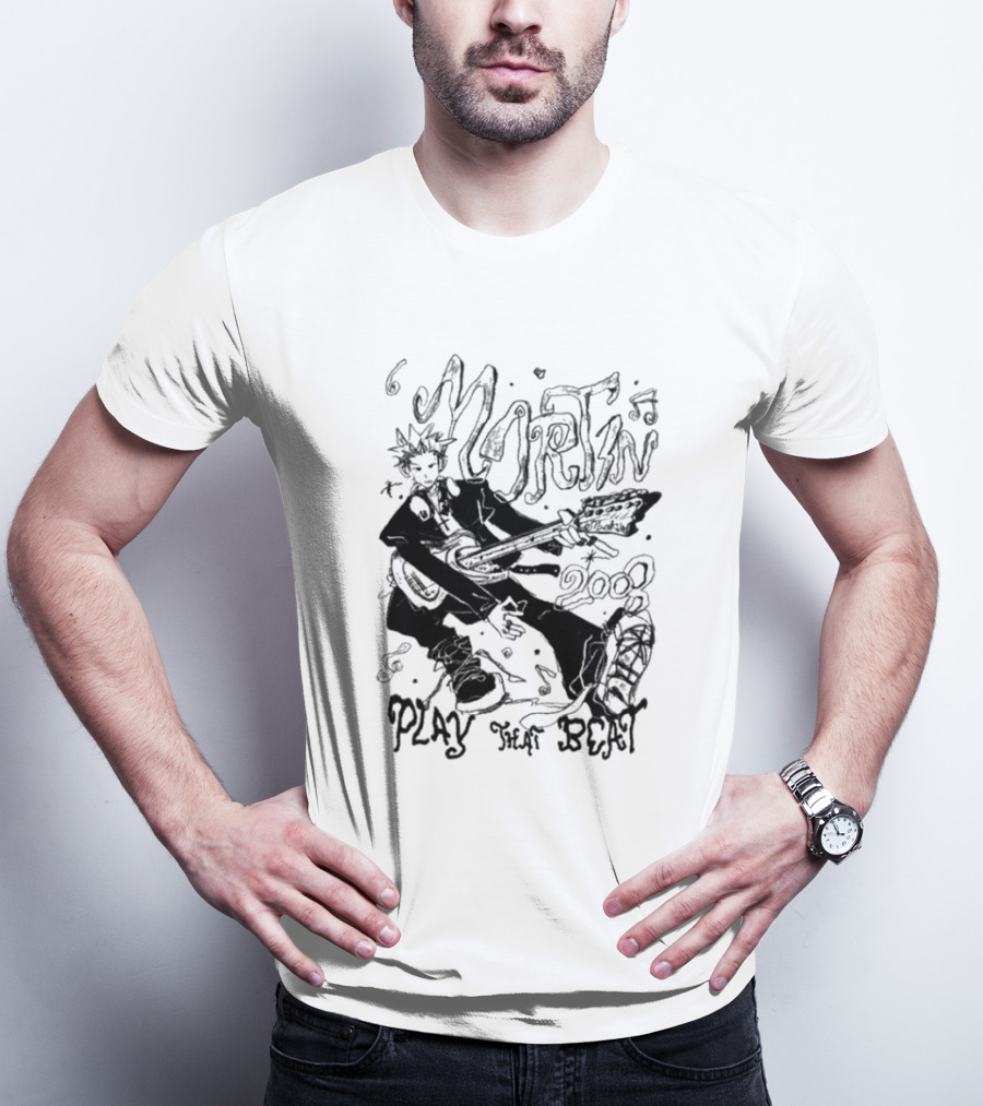 Martin 2008 Play That Beat Musician With Guitar T-Shirt
