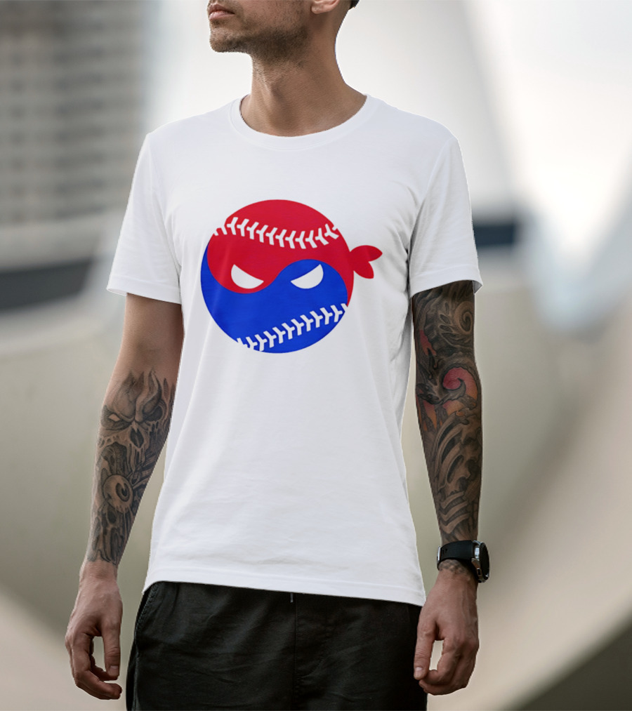 Pitching Ninja South Korea Baseball Yin Yang T-Shirt