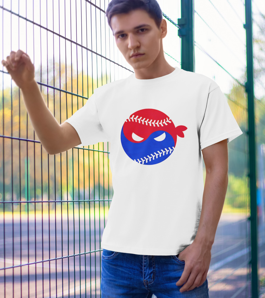 Pitching Ninja South Korea Baseball Yin Yang T-Shirt