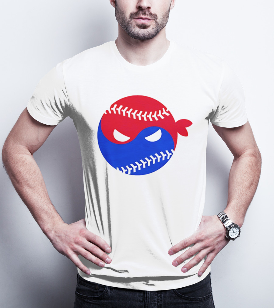 Pitching Ninja South Korea Baseball Yin Yang T-Shirt