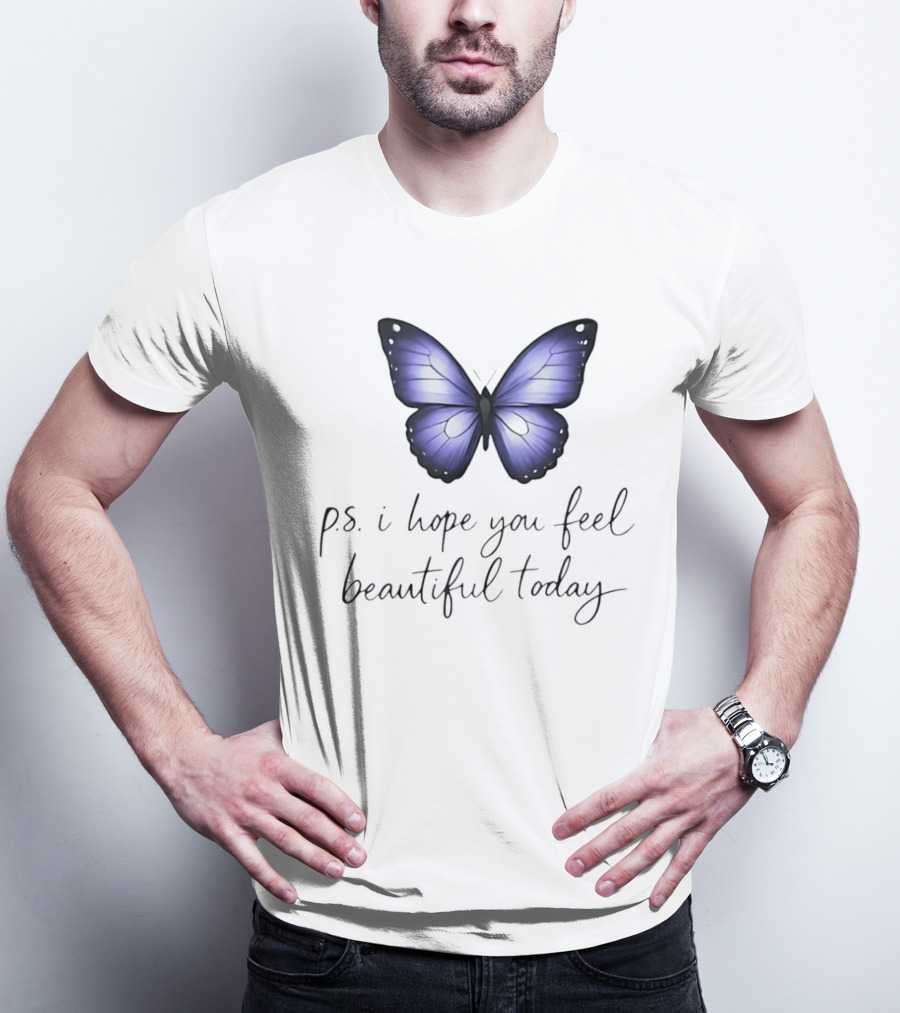 Charlotte Flair P.S. I Hope You Feel Beautiful Today Blue Butterfly T-Shirt