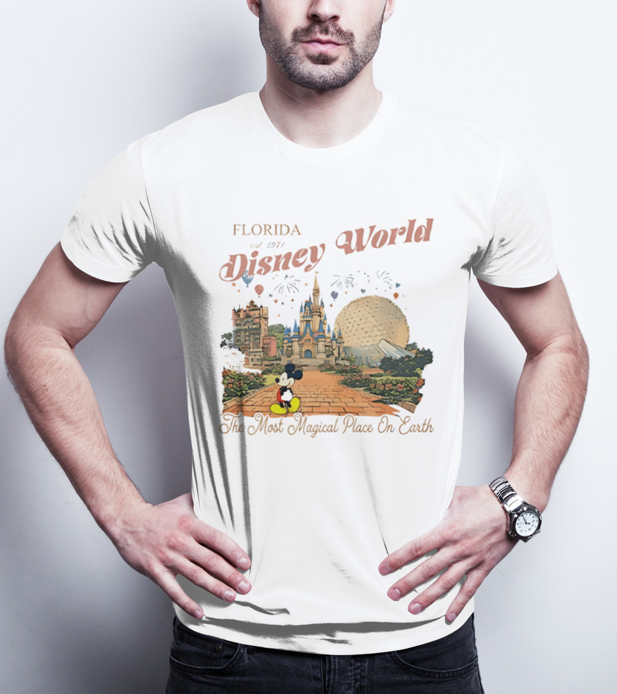 Florida Disney World Est 1971 The Most Magical Place On Earth Mickey Mouse Castle Spaceship Earth T-Shirt