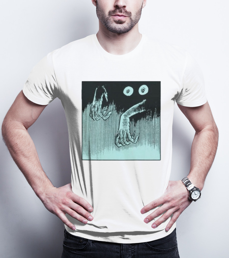 Creepy Eyes And Clawed Hands Emerging From Darkness T-Shirt