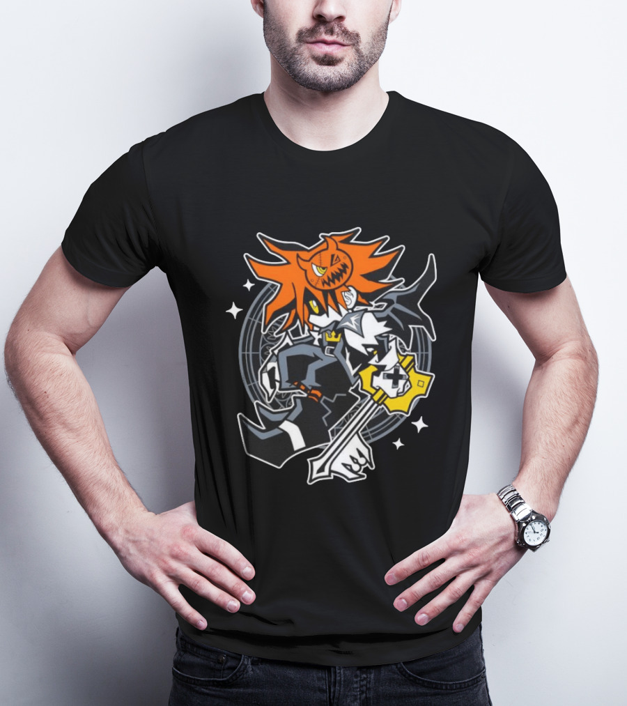 Sora Kingdom Hearts Halloween Trick Or Treat Pumpkin Warrior Magic Keyblade T-Shirt