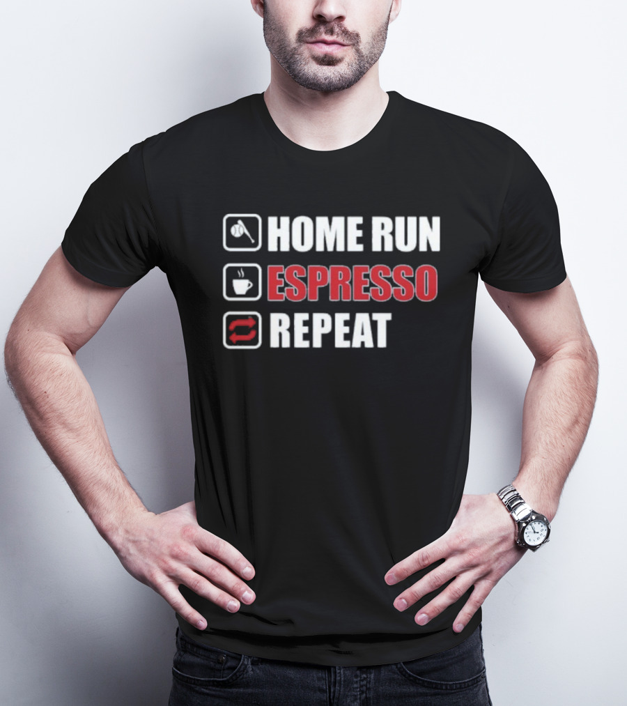 Home Run Espresso Repeat Baseball Coffee Lovers T-Shirt