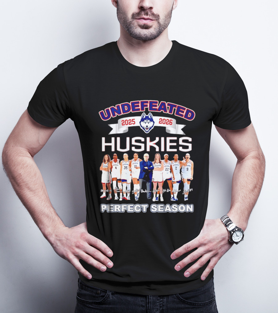 Undefeated UConn Huskies 2025 2026 Perfect Season T-Shirt