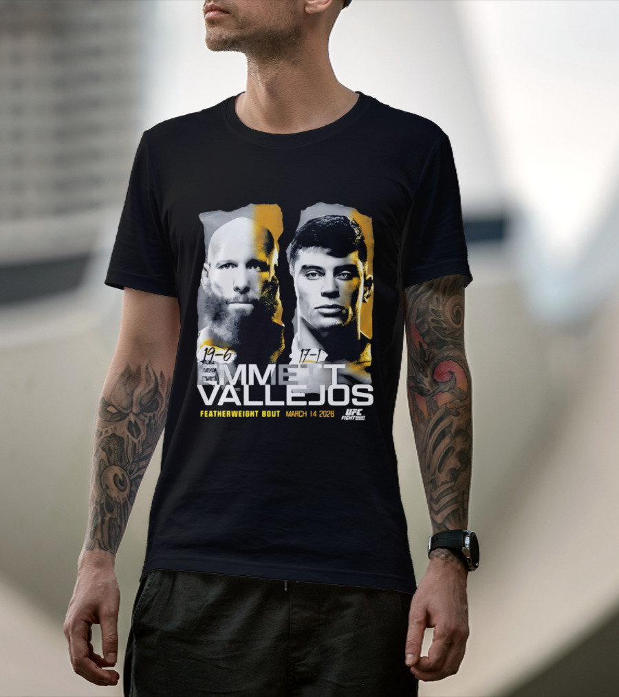 UFC Fight Night Emmett Vallejos Featherweight Bout March 2026 T-Shirt