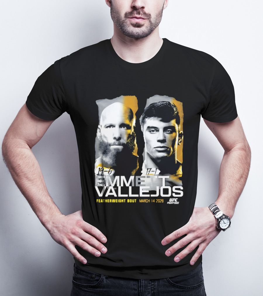 UFC Fight Night Emmett Vallejos Featherweight Bout March 2026 T-Shirt