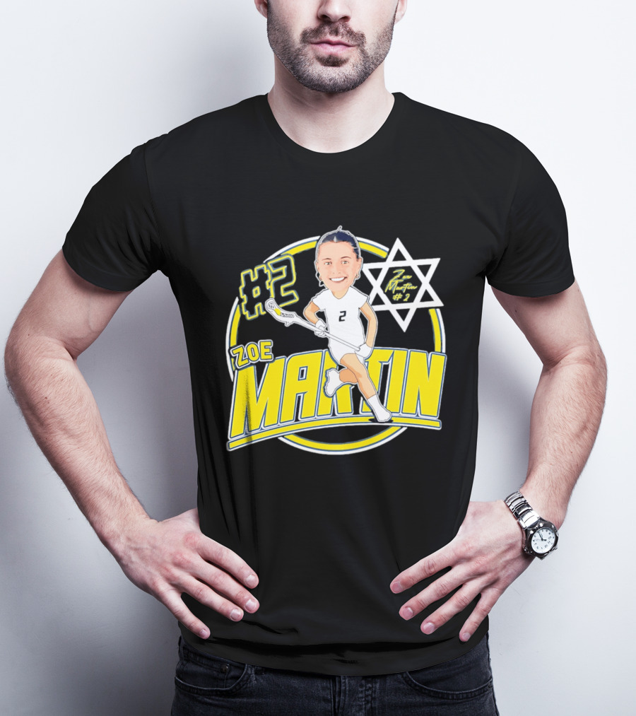 Zoe Martin #2 Lacrosse Caricature Michigan 2026 T-Shirt