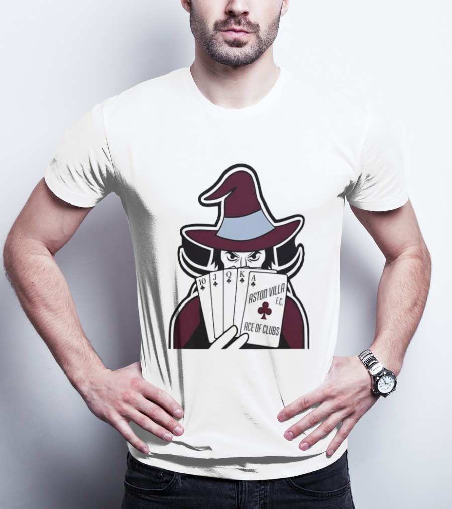 Aston Villa FC Ace Of Clubs Witch Playing Cards T-Shirt