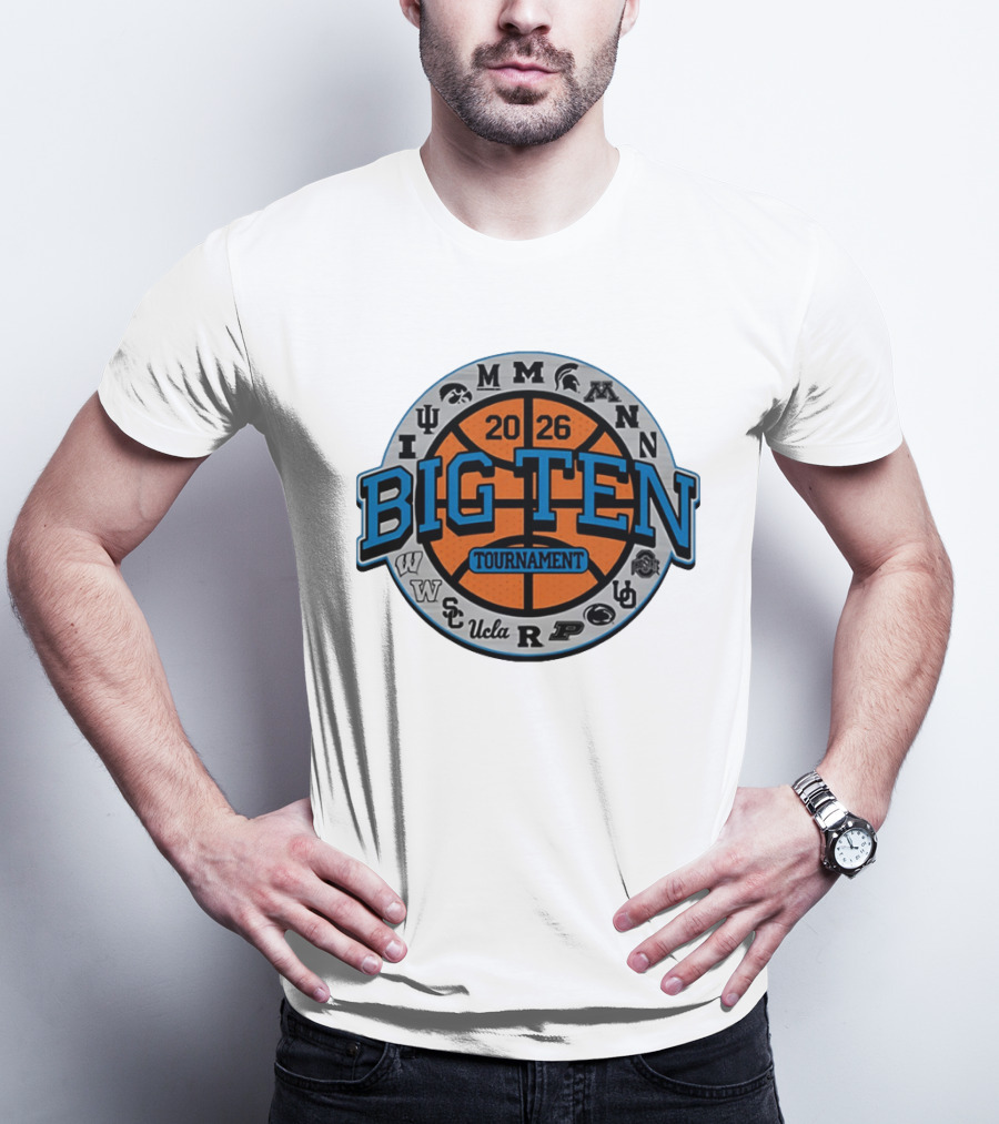 Big Ten 2026 Basketball Tournament All Team Pinwheel Michigan Ohio State Iowa Penn State UCLA Tournament T-Shirt