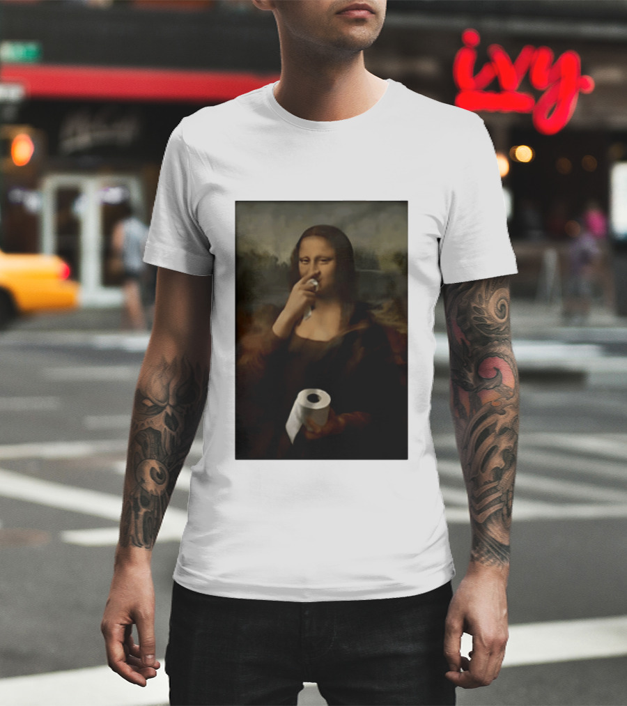 Mona Luisa Toilet Paper Painting Meme T-Shirt