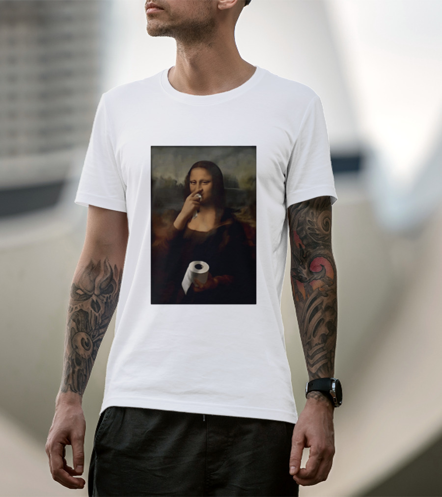 Mona Luisa Toilet Paper Painting Meme T-Shirt