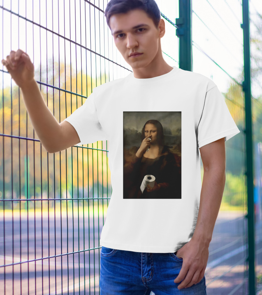 Mona Luisa Toilet Paper Painting Meme T-Shirt