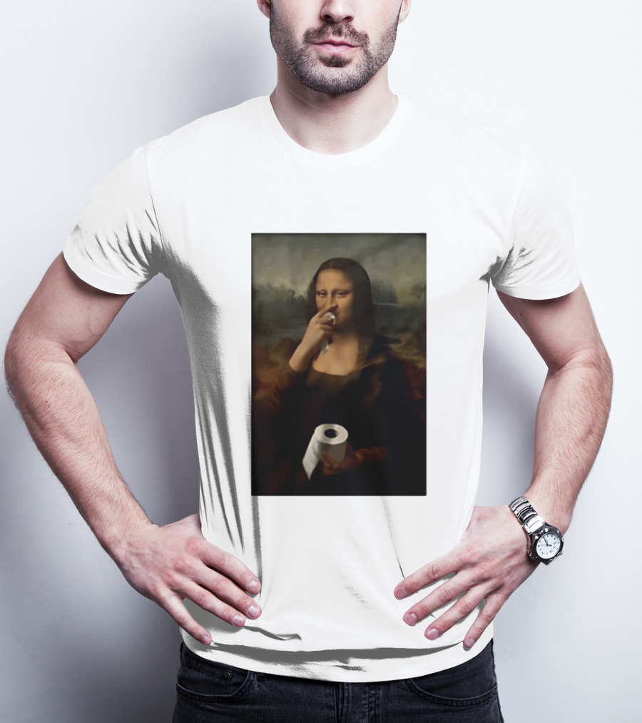 Mona Luisa Toilet Paper Painting Meme T-Shirt