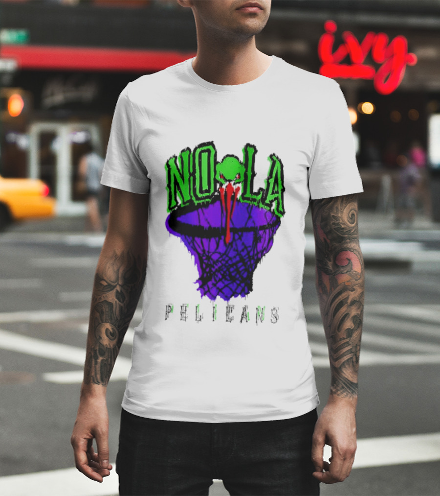 NOLA Pelicans Fest 2026 Basketball Hoop Alien T-Shirt