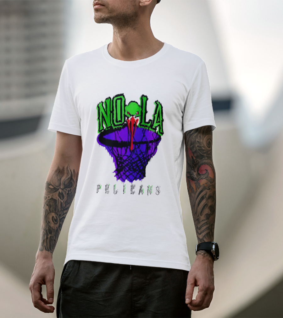 NOLA Pelicans Fest 2026 Basketball Hoop Alien T-Shirt